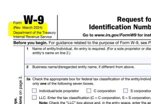 Current (March 2024) version of the W-9 form required for supplier ...