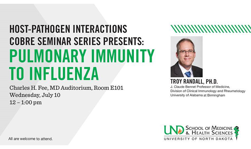 Troy Randall to speak on pulmonary immunity at CoBRE seminar July 10 ...