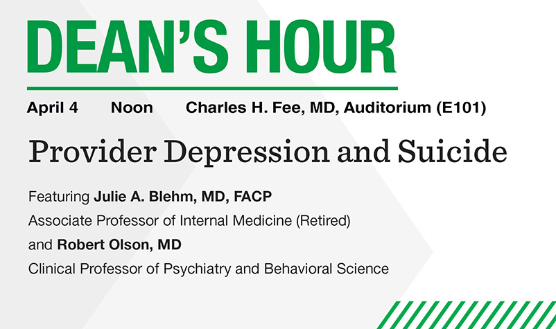 Deans Hour to feature Julie Blehm and Robert Olson - For Your Health