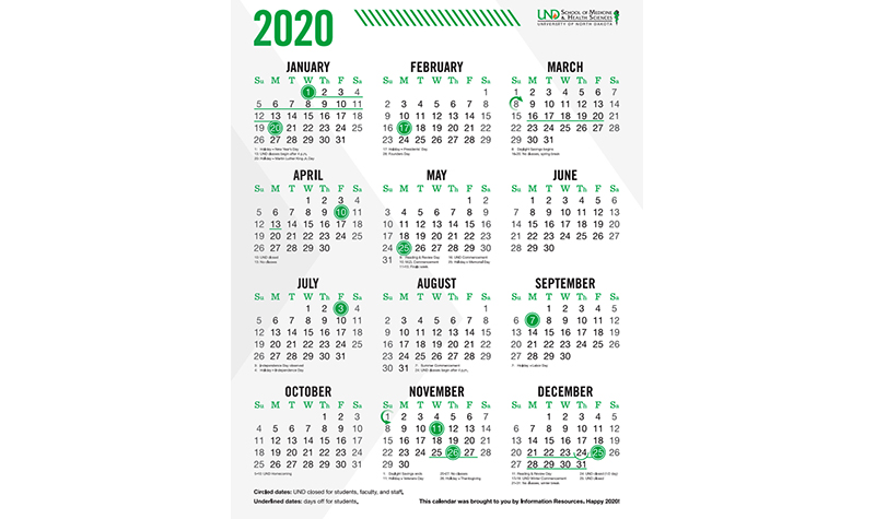 The 2020 SMHS Calendar is now available! - For Your Health