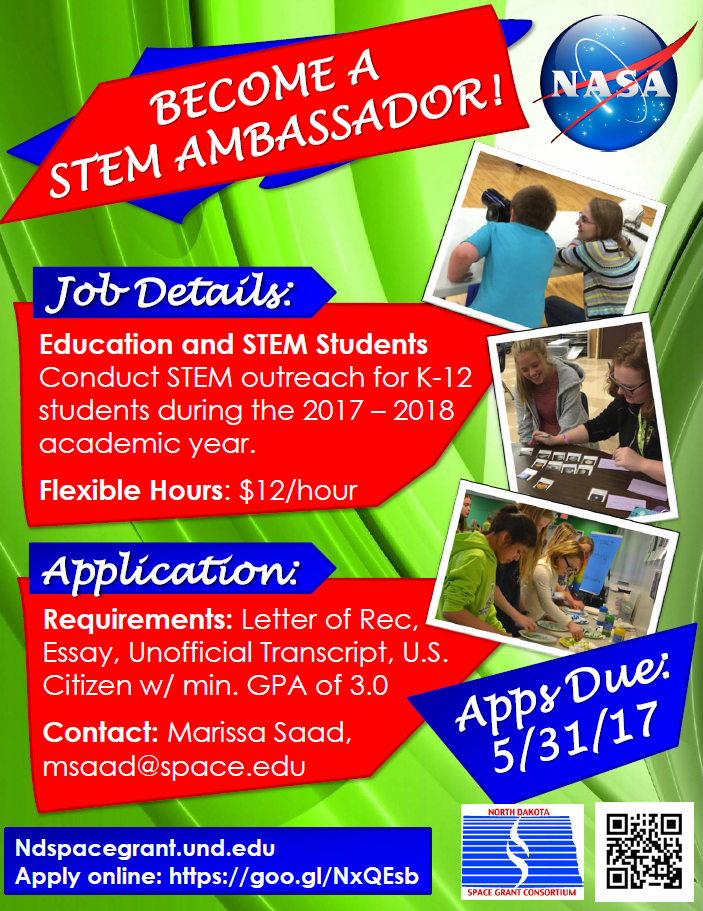STEM Ambassador Applications for 2017 - 2018 Academic Year - John D ...