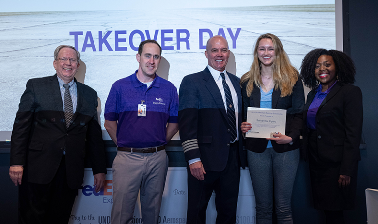 FedEx hand-delivers scholarships - John D. Odegard School of Aerospace ...