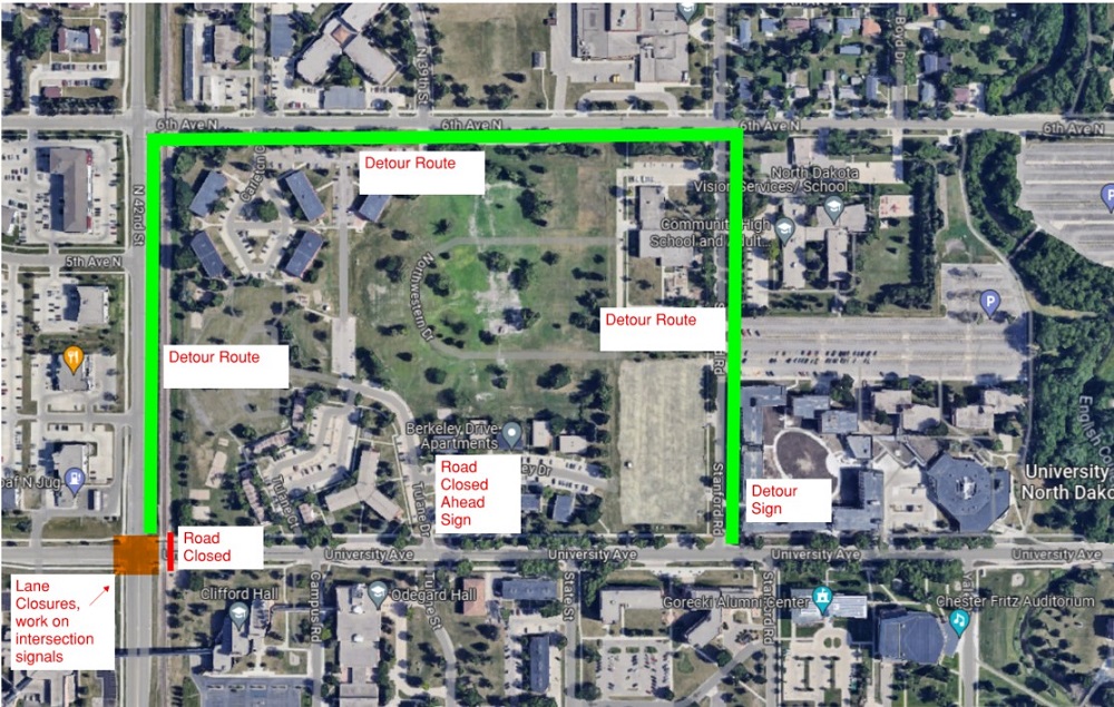 Signal repairs close east intersection of University Avenue and North ...