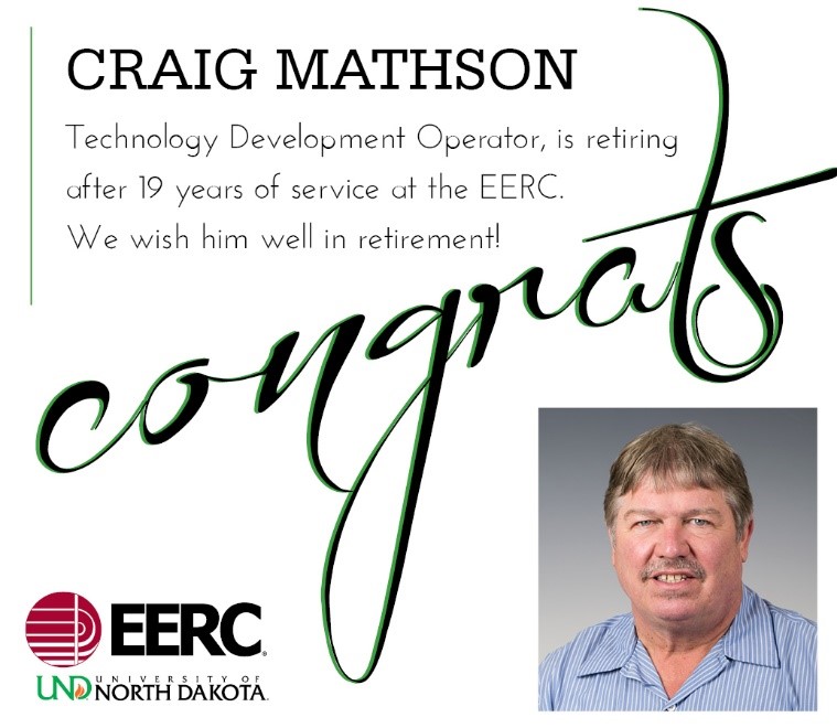 Craig Mathson retires from EERC - University Letter