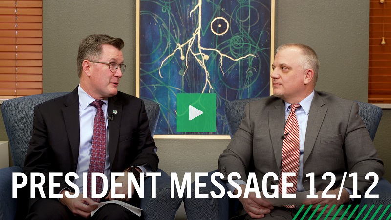 Dec. 12 video message from President Armacost - University Letter