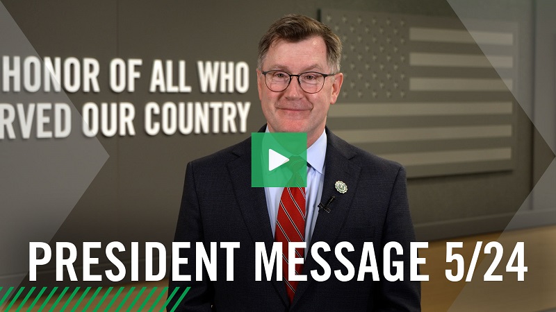 May 24 video message from President Armacost - University Letter