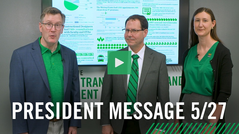 May 27 video message from President Armacost - University Letter