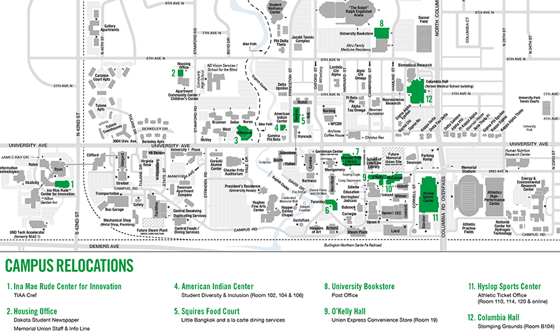 University Of North Dakota Campus Map