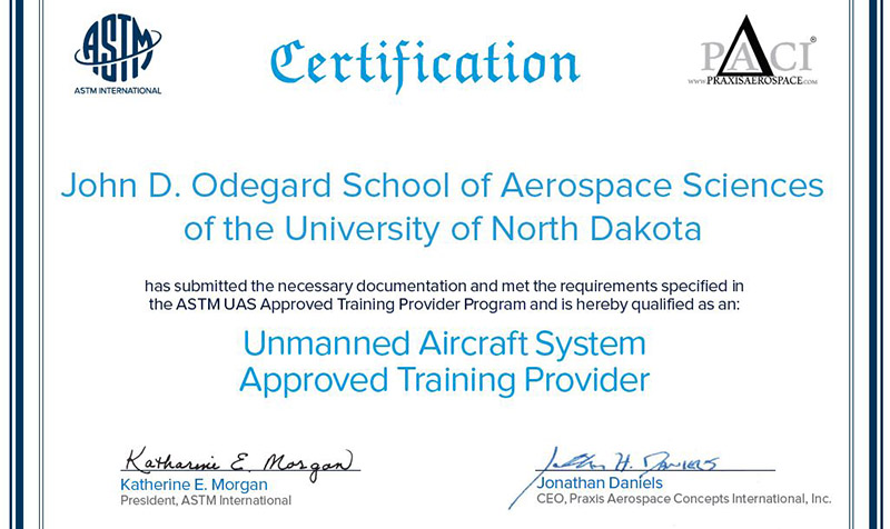 UAS training gets seal of approval - John D. Odegard School of ...